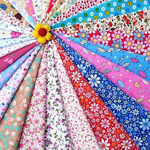 LoveinDIY 30pcs Assorted Floral Print Cotton Fabric for Dolls Bag Sewing Craft 30x20cm