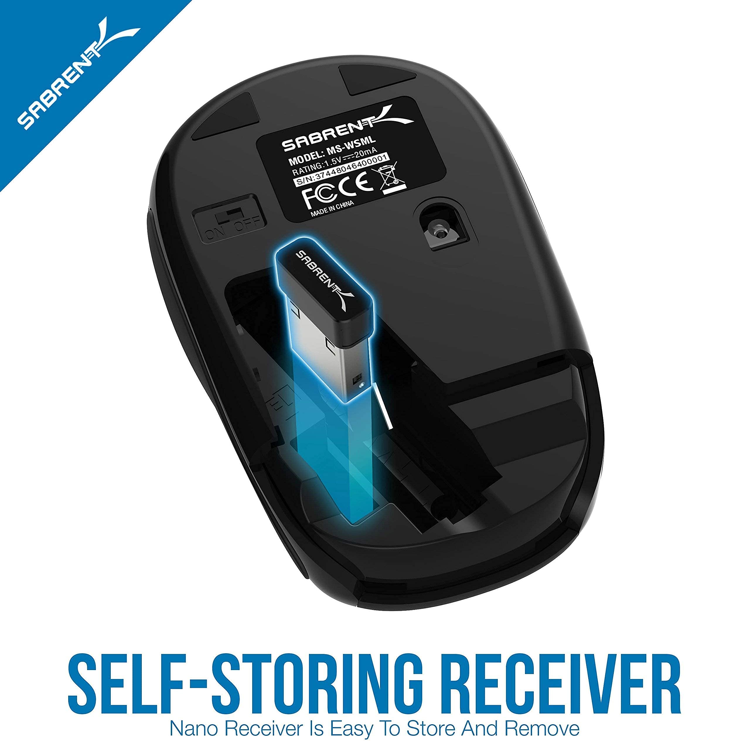 Sabrent 60W 10-Port USB 3.0 Hub + Mini Travel 2.4GHz Wireless Mouse with Nano Receiver