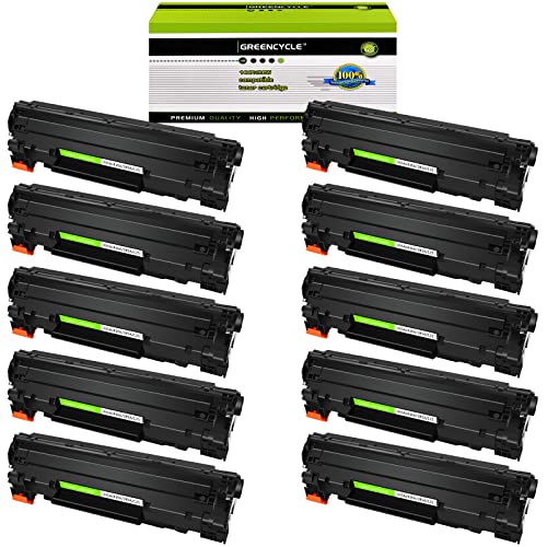 greencycle 10 PK Black Laser Jet Toner Cartridge Compatible for CB435A Laser Jet P1002 P1003 P1004 Printer