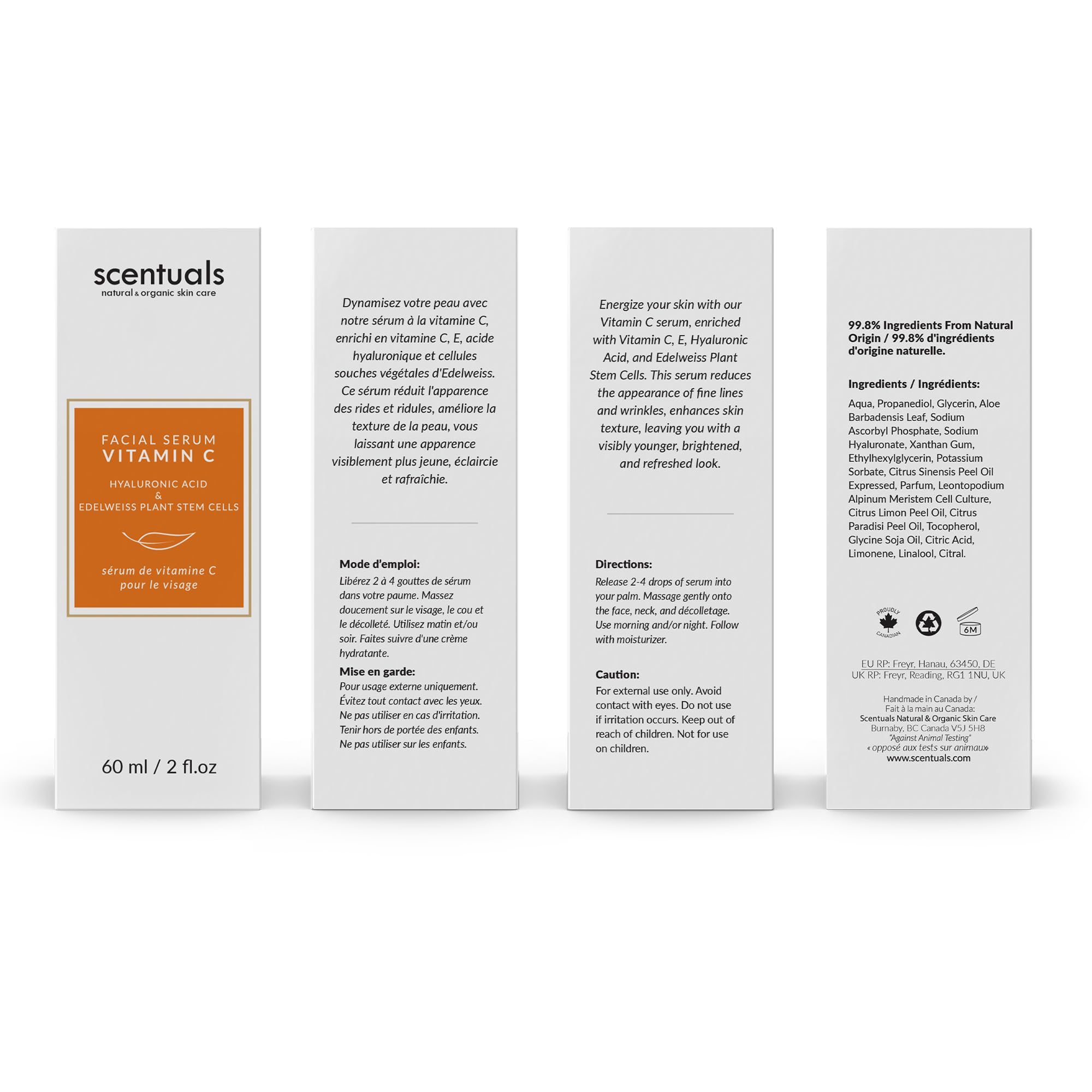 Scentuals Vitamin C Serum for Face, Brightening Serum, Reduce Look of Fine Lines & Wrinkles, Water-Based 2 fl.oz|60 ml