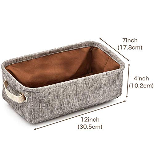 EZOWare 6pc Small Storage Bins Baskets + Set of 3 Large Canvas Fabric Tweed Storage Organizer Cube for Nursery Kids Toddlers Home and Office