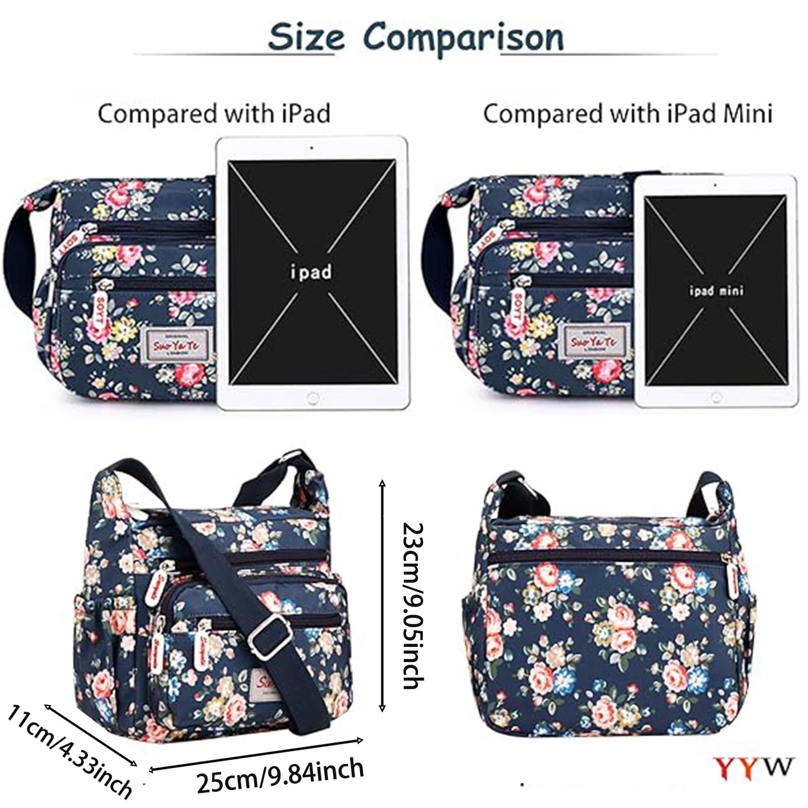 Crossbody Bag for Women Multifunctional Shoulder Handbags for Daily Use Travel Work (Black A)