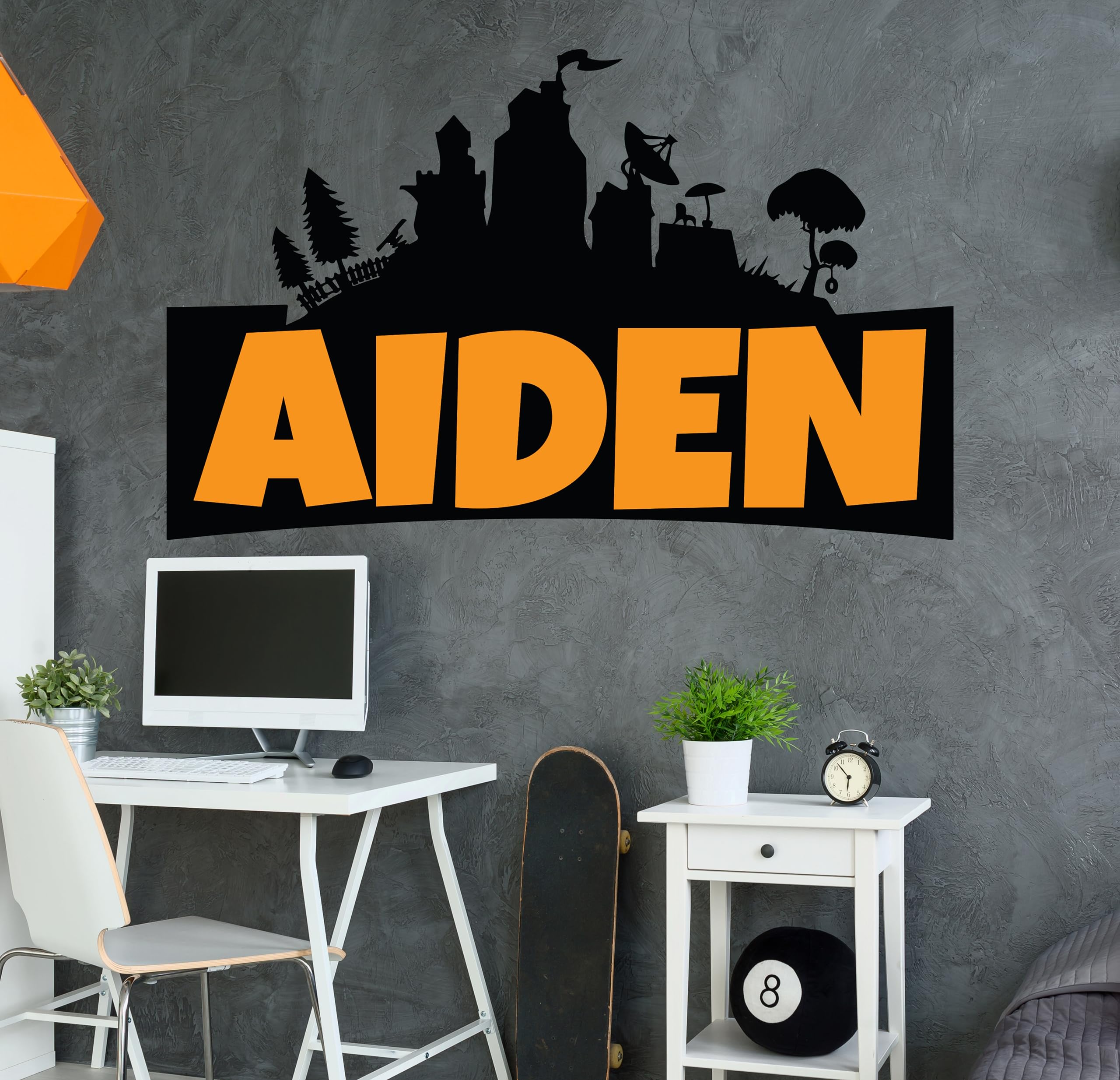 Custom Name Wall Decal - Famous Game Wall Decoration - Wall Decals for Gaming Room Decor - Party Decorations - Wall Decal for Home Bedroom Nursery Playroom Decoration (Wide 30"x16" Height)