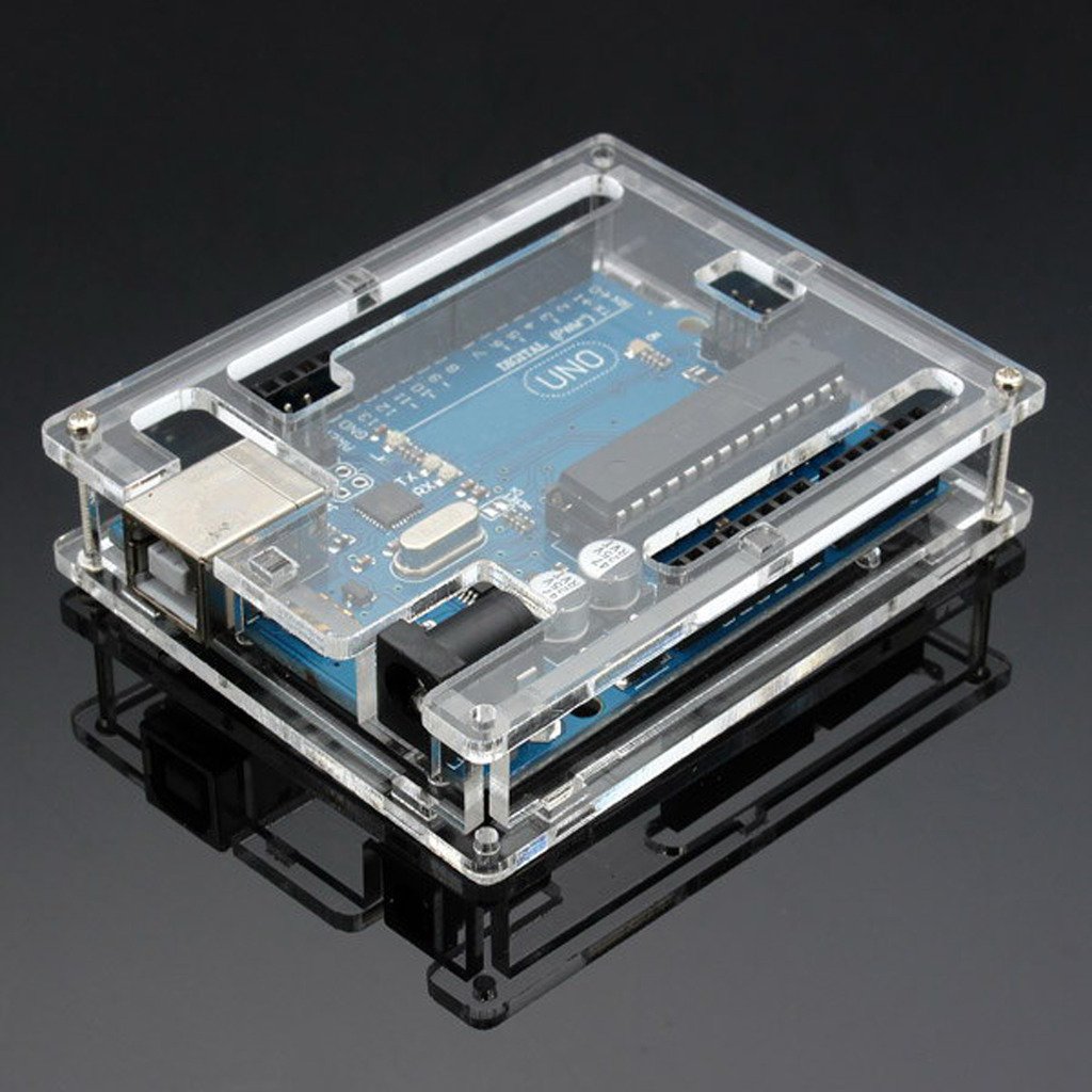 DAOKI Uno R3 Case Enclosure New Transparent Gloss Acrylic Computer Box Compatible with Arduino UNO R3