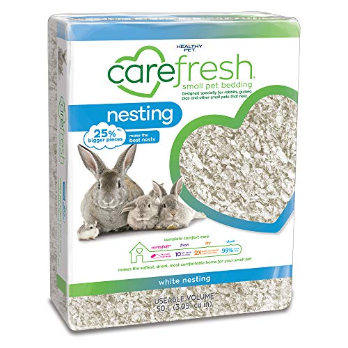 Carefresh 99% Dust-Free White Natural Paper Nesting Small Pet Bedding with Odor Control, 50 L