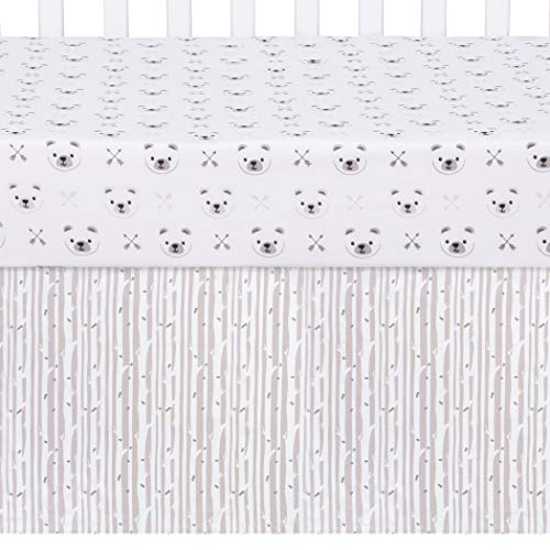 Sammy & Lou Up North 4-Piece Baby Crib Bedding Set, Includes Quilt, Fitted Crib Sheets Neutral, Crib Skirt, and Plush Toy