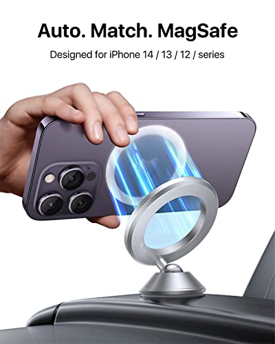 andobil Magnetic Phone Holder for Car [Fashion Bling, Invisible Mini] Compatible with MagSafe 3 Pop-Socket iPhone 14 Pro Max 13 12 S23 S22 15 etc, 360° Rotation Dashboard Mount, Cute Car Accessories