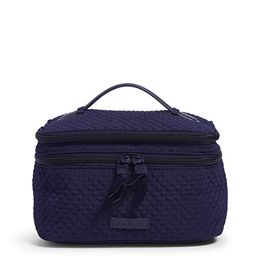 Vera Bradley Women's Microfiber Brush Up Cosmetic Makeup Organizer Case, Classic Navy, One Size