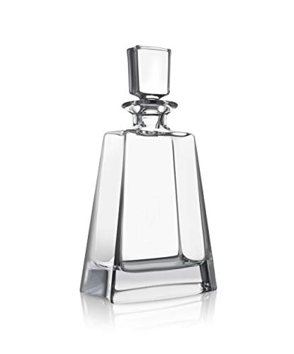 Luna Whiskey Decanter β 23 oz Crystal Modern Decanter β Small Liquor Decanter with Stopper β Booze Decanter for Whiskey, Bourbon, Brandy, Liquor, and Rum β Scotch Bar Container