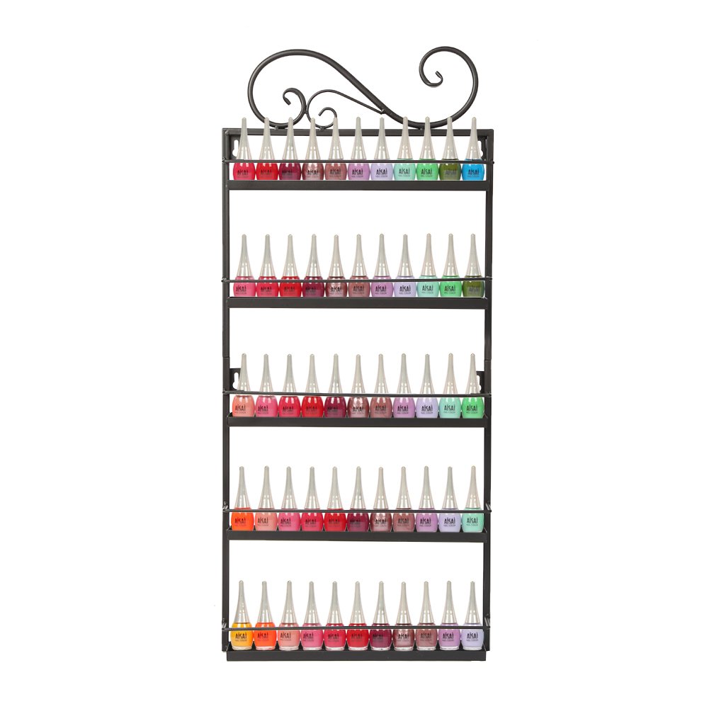 DAZONE 3 in 1 Nail Polish Wall Rack Organizer Holds 200 Bottles Nail Polish Shelf 3 pcs Included Black