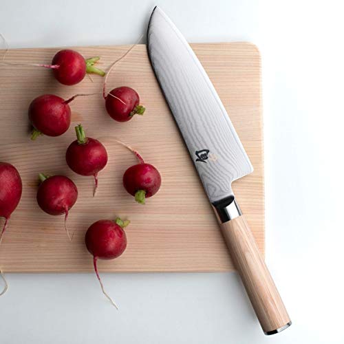 Shun Classic Blonde 7” Santoku Knife, Blonde PakkaWood Handle, Full Tang VG-MAX Blade