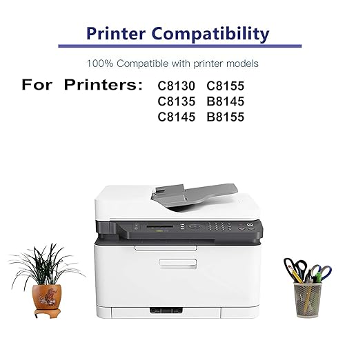 4-Pack Compatible High Capacity C8130 C8135 C8145 C8155 B8145 B8155 Printer Waste Toner Container Box Replacement for 008R08101 Toner Cartridge (Black)