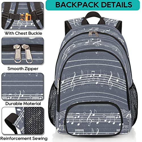 Backpacks for Boys Girls Retro Music Note School Backpacks for Traveling Laptop Backpacks Teens Bookbag College Backpack with Laptop Compartment Casual Daypack