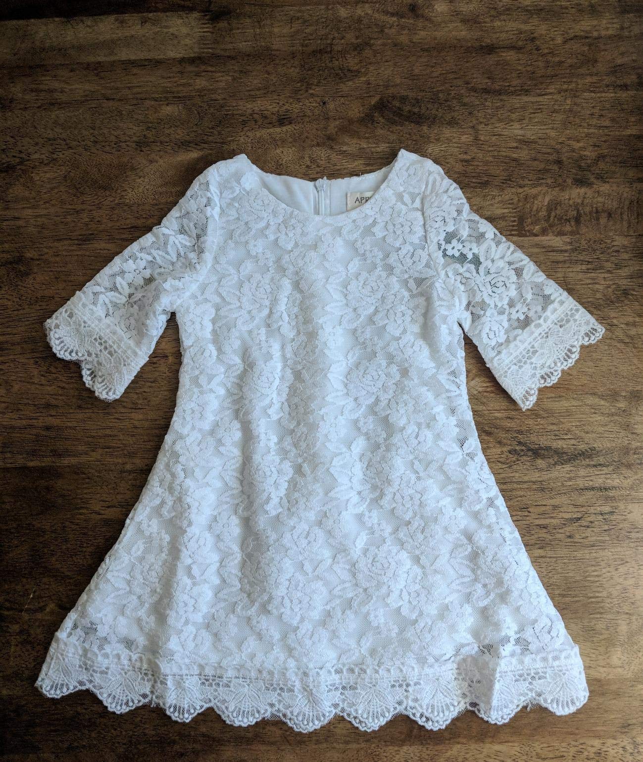 Cutiego Rustic Flower Girl Dress (2T, White)