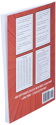 Cryptograms Puzzle Books for Adults: 400 Large Print Cryptoquotes / Cryptoquips Puzzles