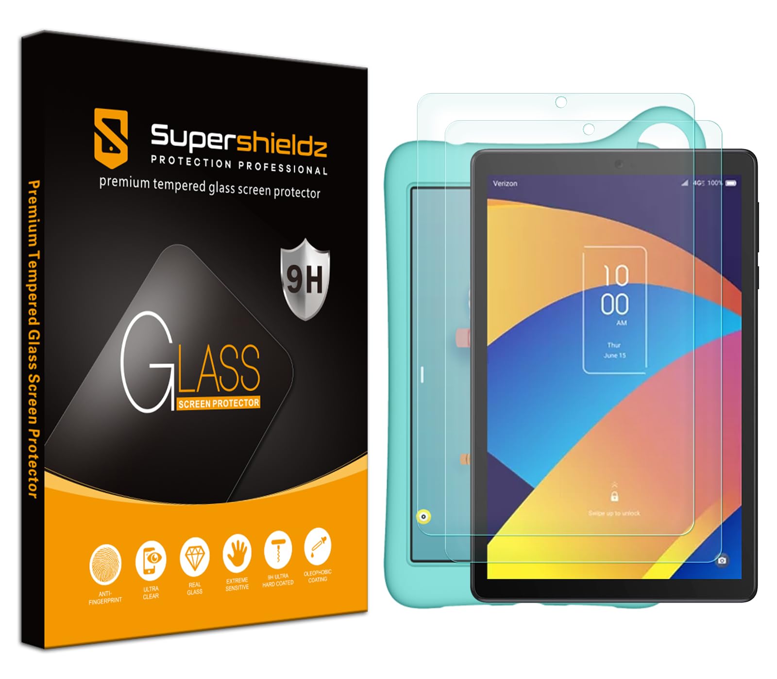 Supershieldz (2 Pack) Designed for TCL Tab 8-inch and TCL Tab Family Edition/Disney Edition 8-inch Tablet [Not Fit for TCL Tab 8 LE] Tempered Glass Screen Protector, Anti Scratch, Bubble Free