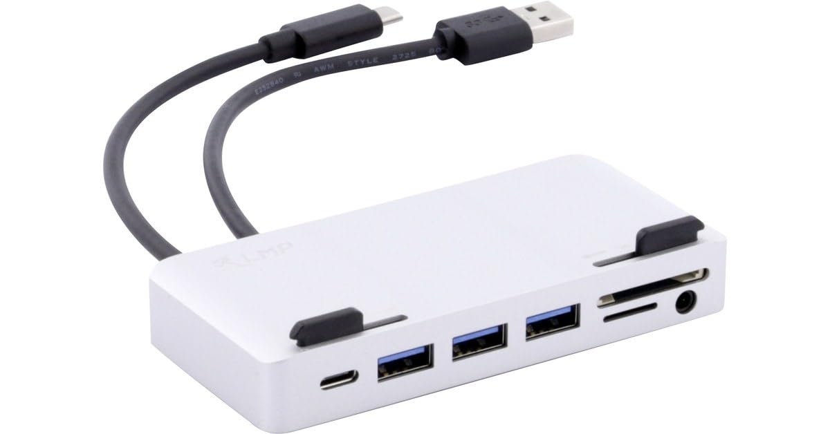 lmp USB-C Attach Hub Silver – USB-C Hub 7 Ports for iMac