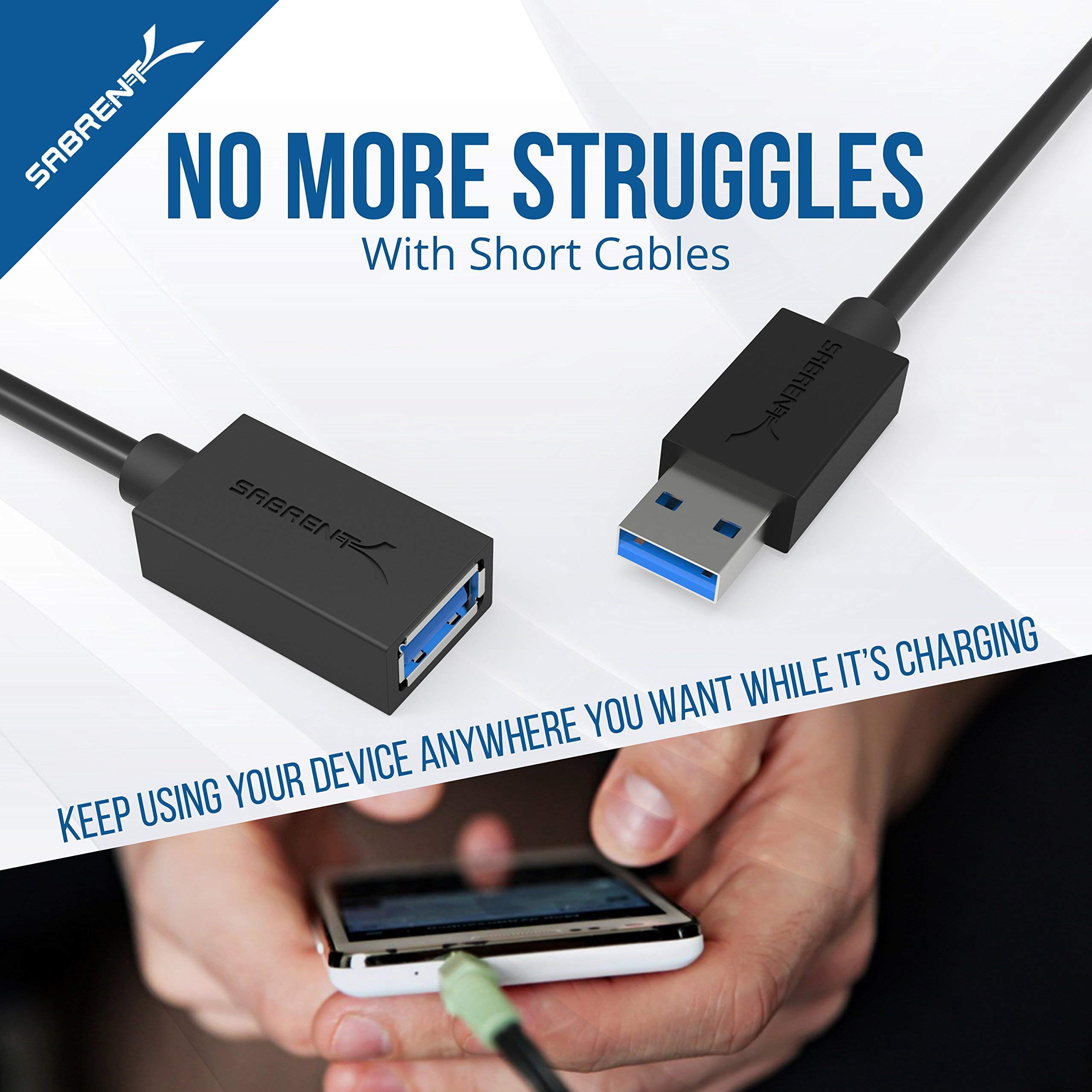 Sabrent 16-Port USB 3.0 Data HUB and Charger with Individual switches + 22AWG 3 Feet USB 3.0 Extension Cable
