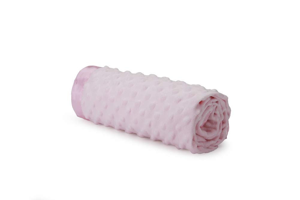 Pro Goleem Bunny Lovey and MInky Dot Baby Blanket with Satin Backing Pink