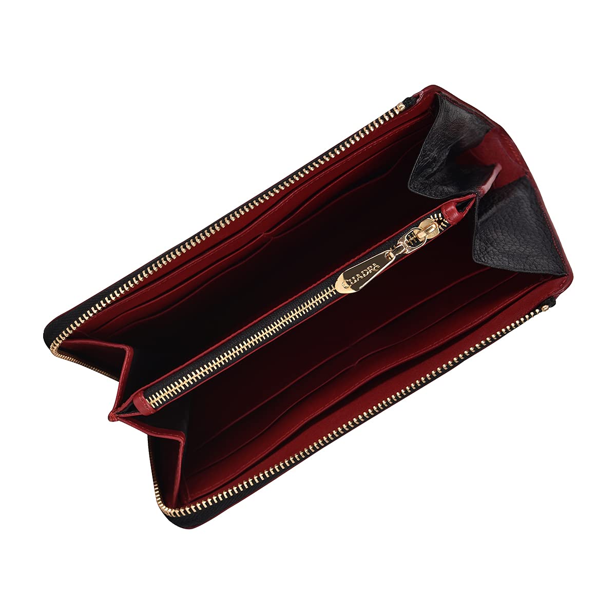 Cuadra women's wallet in genuine leather with zipper black, BD222RS