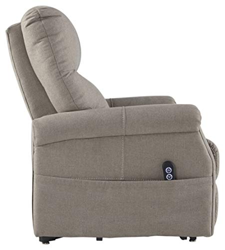 Signature Design by Ashley Markridge Modern Electric Power Lift Recliner for Elderly, Gray