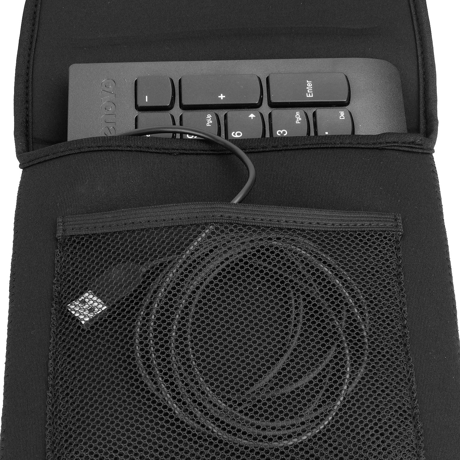 KuRoKo Keyboard Neoprene Sleeve Case(up to 18 Inches), with Wireless Mouse Storage & Cable and Charger Pouch (Black)