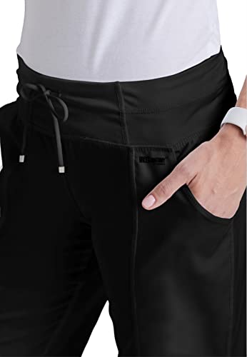 Grey's Anatomy 4276 4 Pkt Yoga Knit Waistband Pant (Black, Medium)