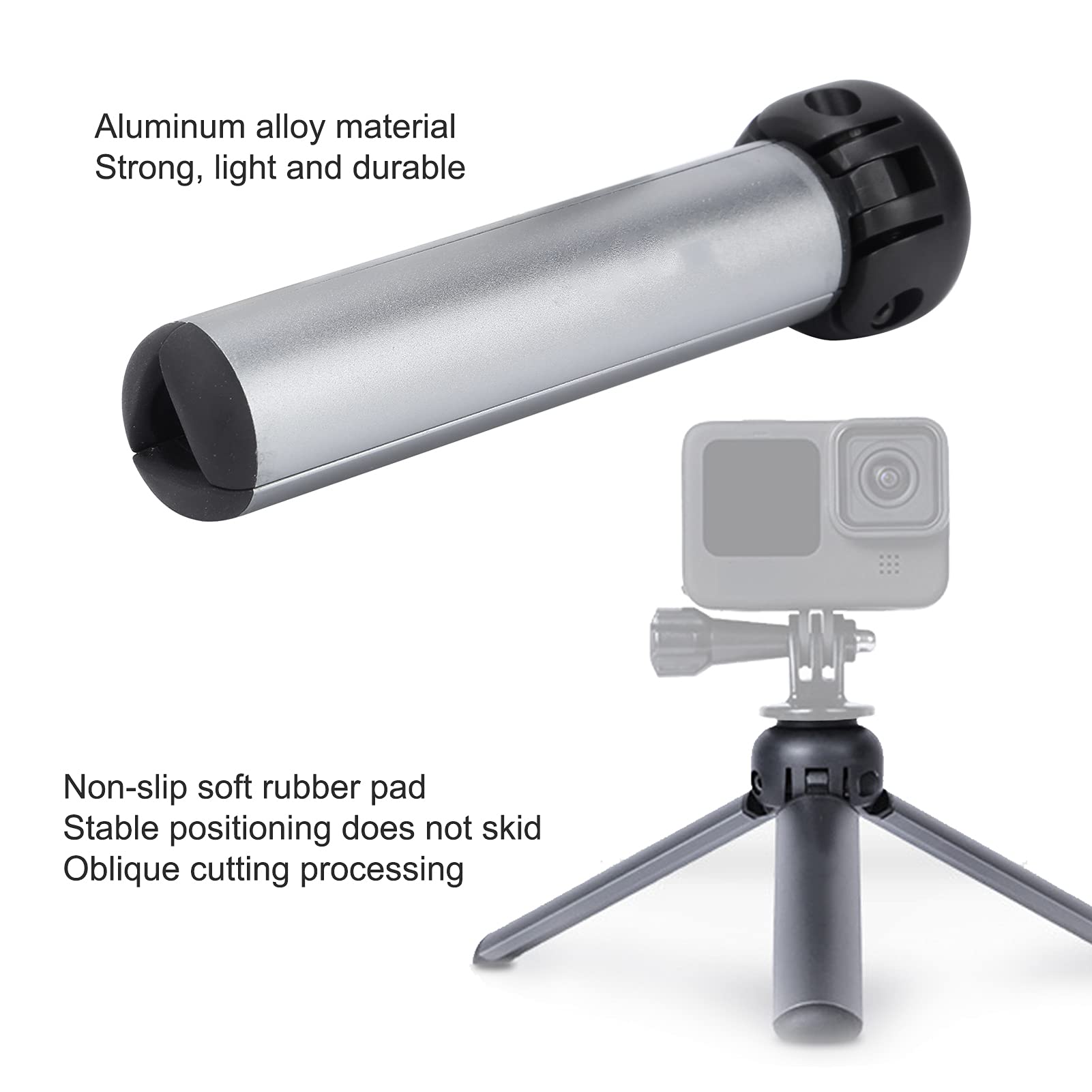 Action Camera Tripod, Nonslip Scratch Resistant Portable Mini Tripod Anodized CNC Process Handheld for Sports Camera for Extension Rod for Mobile Phone
