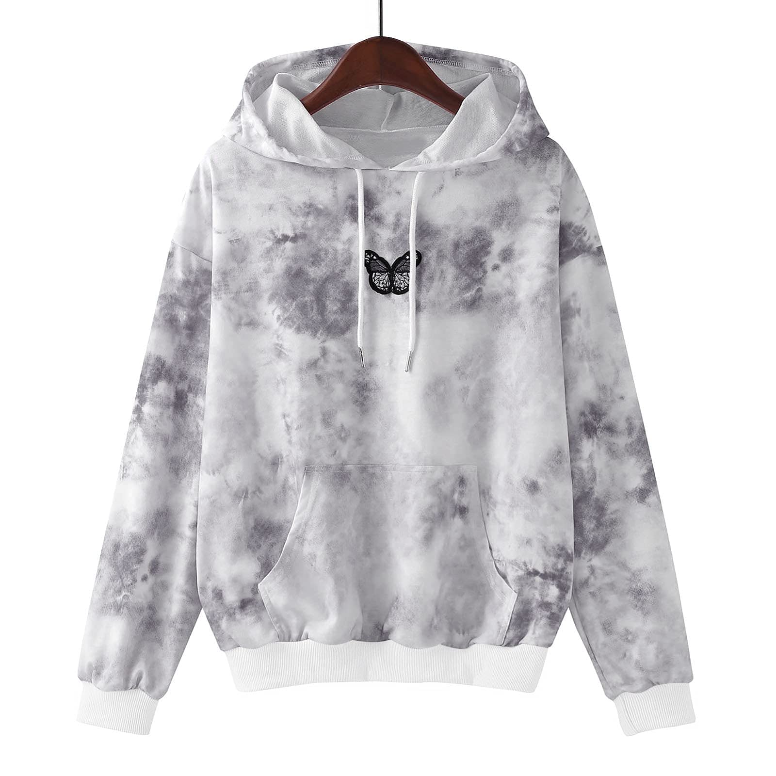 CLD Women Teen Girls Cat Hoodie Sweatshirt Sweater Coats Cute Ear Sleeping Printed Pullover Long Sleeve, A-gray, Small