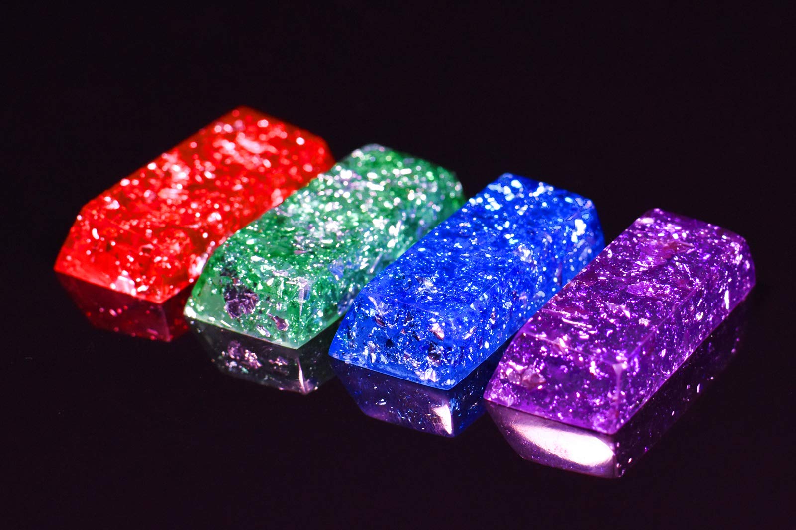 Handmade 2.25u Enter Keycap Thick Resin Translucidus Backlit Key Cap OEM Profile for Cherry MX Gaming Mechanical Keyboard (Blue)