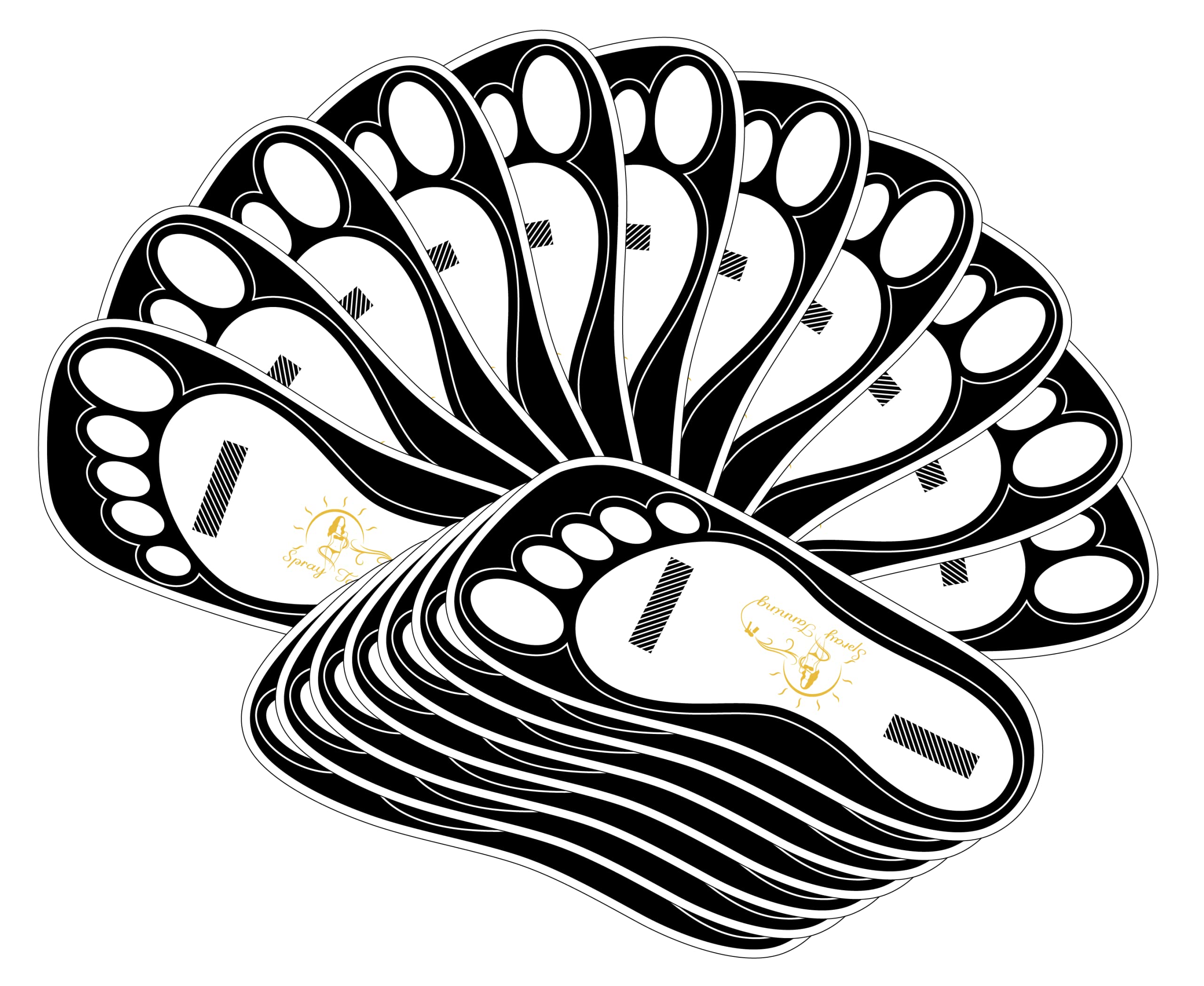 60Pairs(120 Feets) Disposable Black Spray Tanning Feet Pads Sunless Airbrush Spray Tent Protect Foot