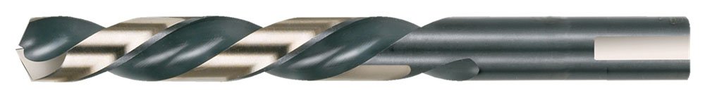 Cle-line C23702 Heavy Duty Mechanics Length Drill, High Speed Steel, Black and Gold Finish, Straight Shank, 135-Degree Split Point, 1/8 Drill Diameter (Pack of 12)