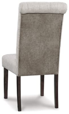 Signature Design by Ashley Adinton Classic Upholstered Dining Chair, 2 Count, Light Gray