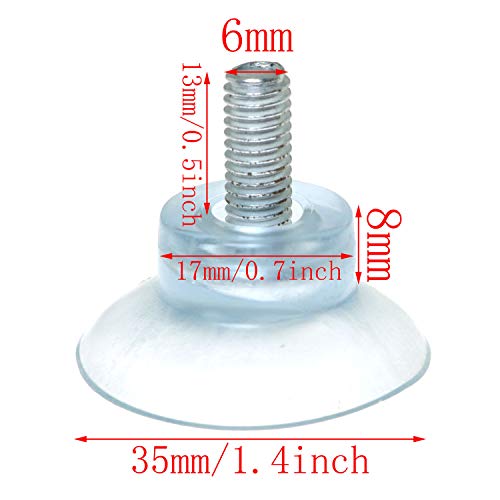 Magic&shell 10PCS 3.5cm Transparent PVC Strong Suction Cup with M6 Screw Replacement Parts for Glass Table Top