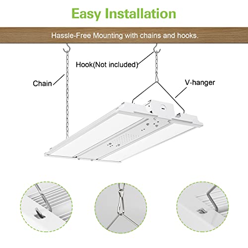 hykolity 2 Pack LED Linear High Bay Shop Light, 1.5FT 210W LED Shop Light Fixture, 27300lm 130LM/W, 100-277V, 0-10V Dim, 5000K Warehouse Lighting, ETL Approved, 5 Years Warranty