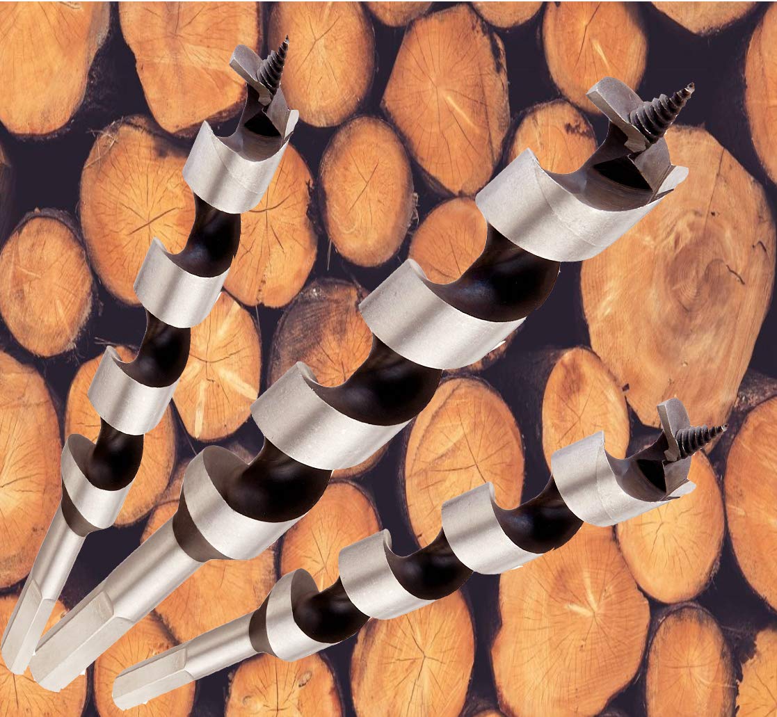 Wood Auger Bits 1/4 in. x 9 in. Screw Point Hex Shank for Wood Deep Hole Drilling