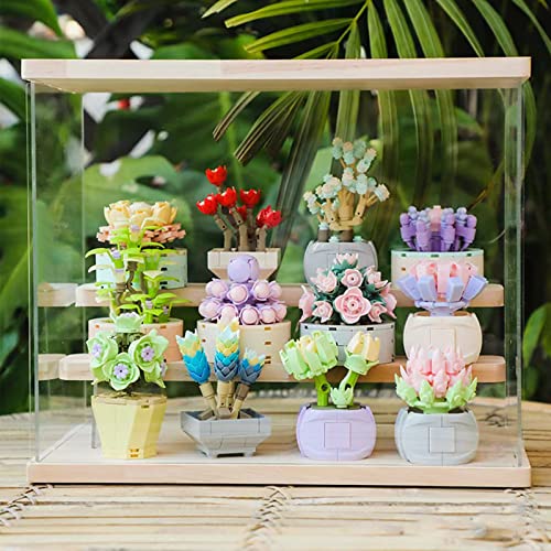 Clear Acrylic Display Case for Mini Funko Pop Action Figures,Display Stand Riser Shelf with 3 Steps,Display Cabinet Dustproof for Mini Figure Toys Perfume Gem Stone Collectibles(12.5 x7 x10.4 inch)