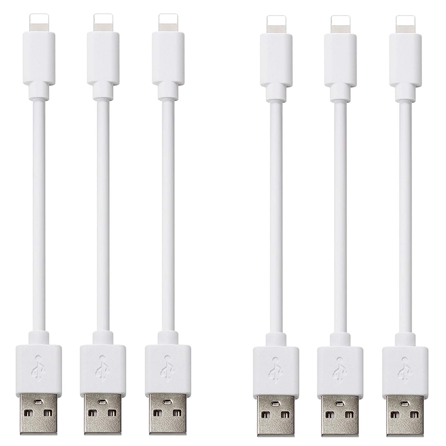 Short Phone Charger Cable (6 Pack 1 FT Cord) Compatible with Cellphone, All USB Charging Station, CLZHome Fast Charge & Sync Data Cables for Phone 11 Pro Xs MAX XR X 8 7 7 Plus 6s 6s Plus 6 6 Plus
