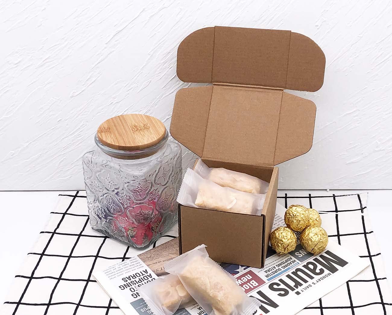 4x4x3 inch Shipping Boxes Pack of 25,Livejun Brown Corrugated Cardboard Box Mailer Boxes for Packaging Small Business Shipping,Boxes for Birthday Wedding Party Gift Giving (4 x 4 x 3)