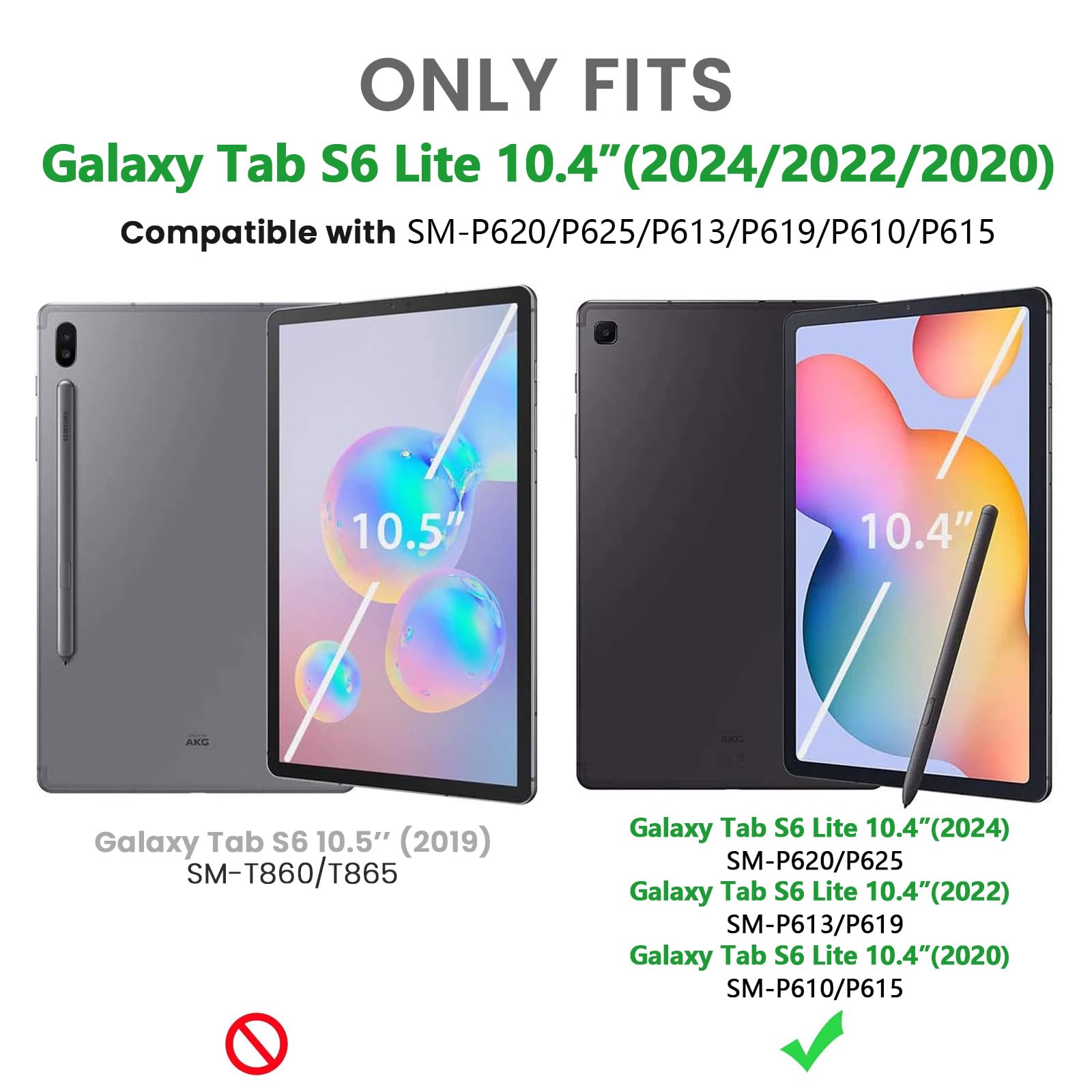 Gerutek [2-Pack Screen Protector for Samsung Galaxy tab S6 lite 10.4 Inch 2024/2022/2020(SM-P620/P625/P613/P619/P615/P610)[Ultra Clear] [Anti Scratch] for Galaxy Tab S6 Lite Tempered Glass Film