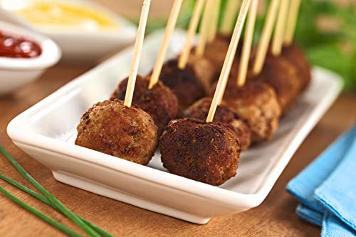 Makerstep 100% Natural Bamboo Toothpicks 1000 Pieces, Sturdy Cocktail Safe Large Round Storage Box Party Appetizer Olive Barbecue Fruit Teeth Cleaning Art Crafts