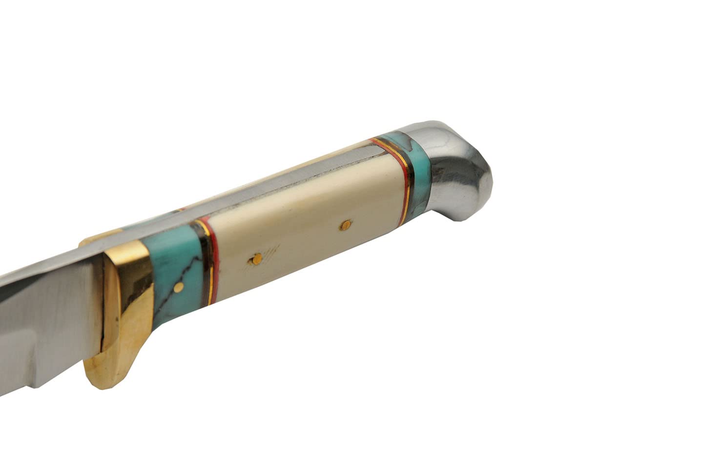 8.25″ Daylight Bone And Turquoise Resin Stainless Steel Edc Hunting Knife