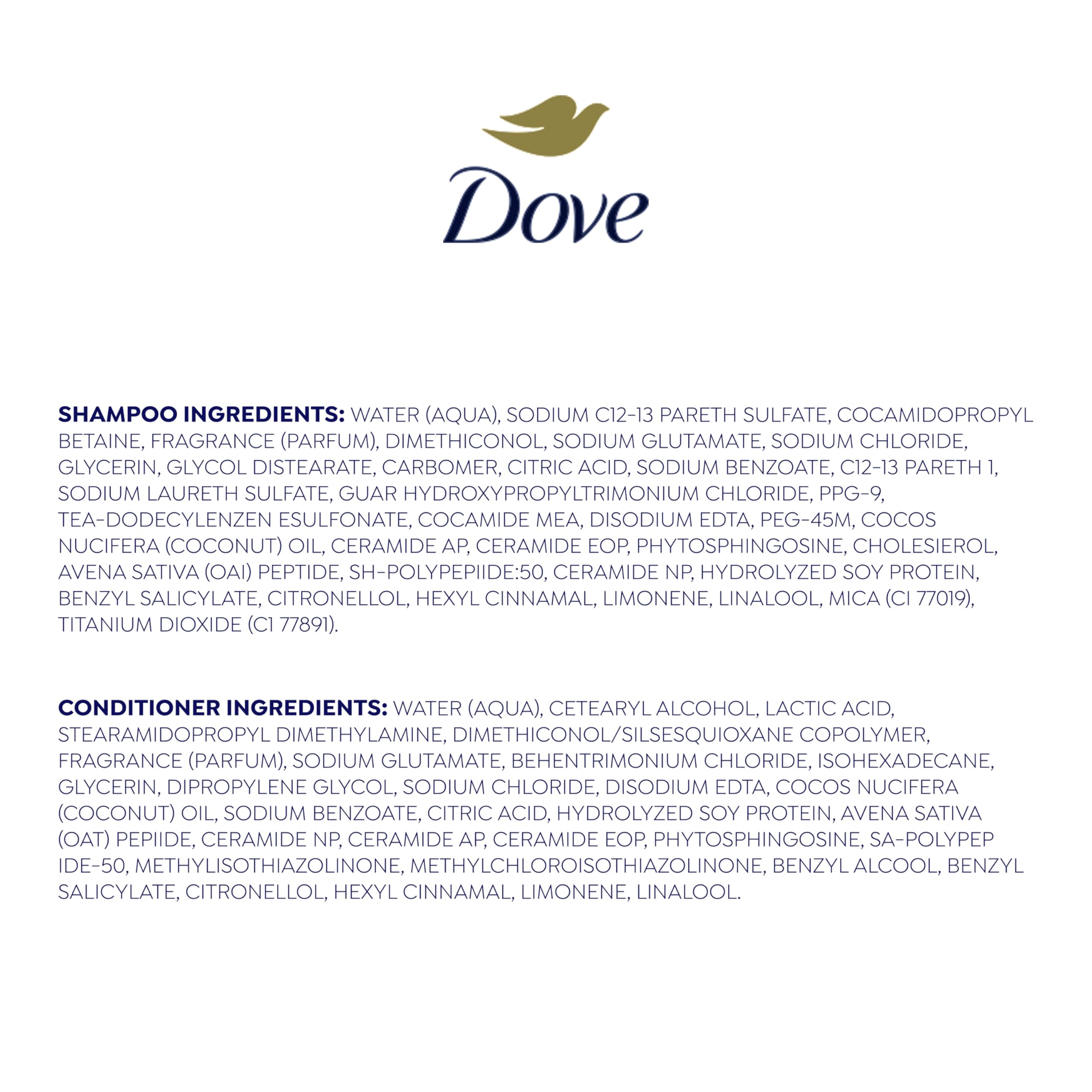 Dove Shampoo and Conditioner 2 Count for Damaged Hair Intensive Repair Bio-Protein Care Technology and Amino Serum 12 Fl Oz