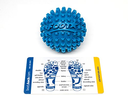 Body Back Foot Star Massager Ball and Plantar Fasciitis Roller - Soothe Foot Stress, Discomfort, Aches, & Tightness (2-Inch, Blue)