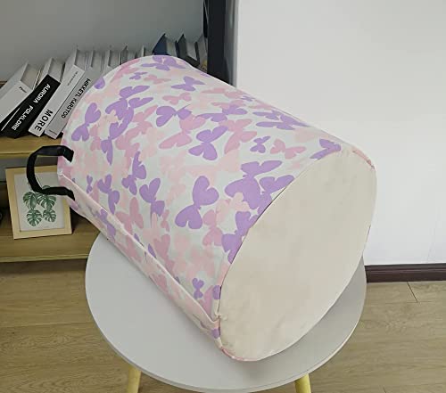 ACMUUNI Butterfly Storage Basket Canvas Laundry Basket Foldable Waterproof Large Storage Baskets for Kids Boys and Girls, Office, Bedroom, Clothes,Toys