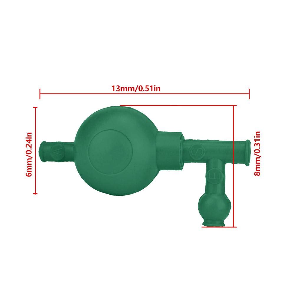 Lab Disposable Rubber Suction Bulb Pressure Quantitative Pipette Filler with 3 Valves(Green)