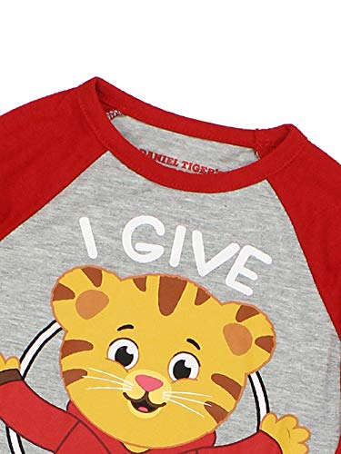Daniel Tiger Toddler Boys Girls Long Sleeve Tee (2T, Red/Grey)