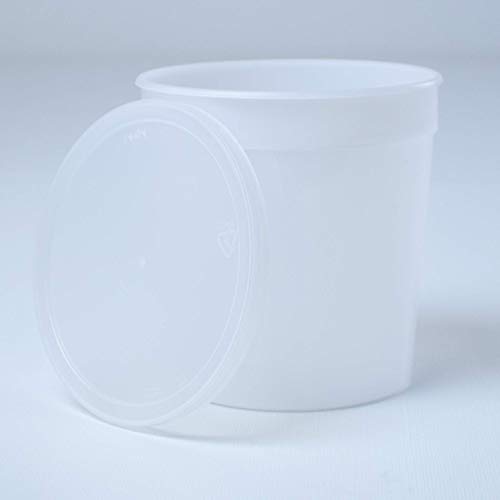 ePackageSupply 1/4 Gallon (32 oz) 1 Quart Food Storage Containers with Lids -Freezer and Microwave Safe Storage Containers, Round Plastic Containers with Lid, BPA Free, Translucent