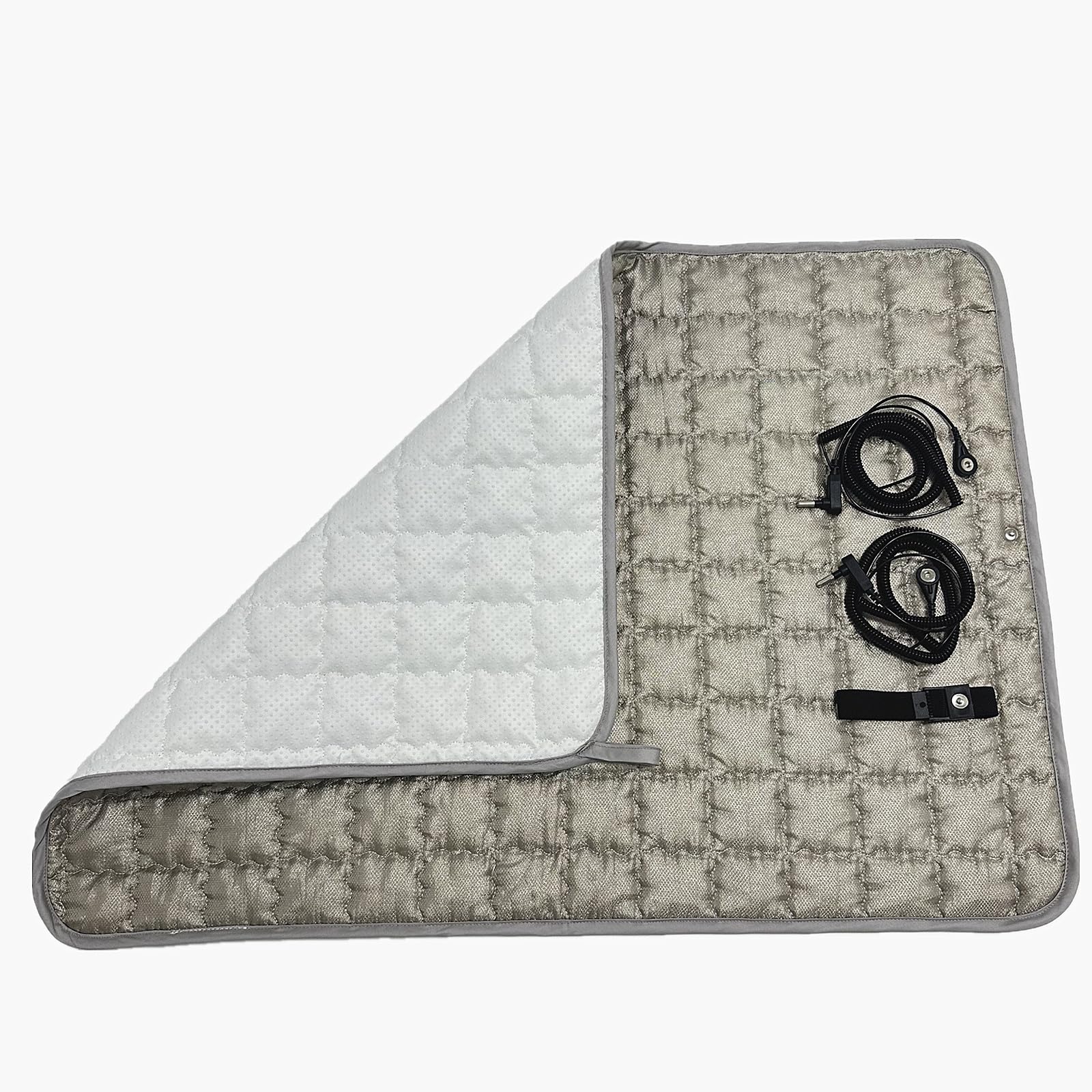 Amradield RF EMI Reducing Earthing Grounded Silver Blankets & Throws Plush Pad Sheet Mats for Bed Sofa or Seat 20x27inch