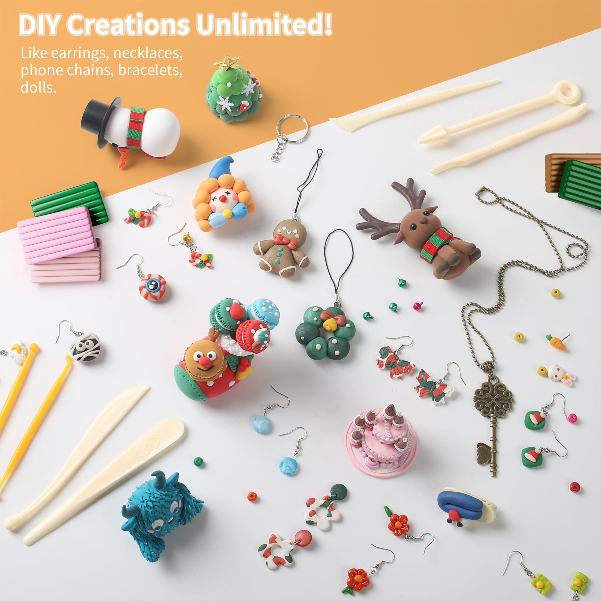 Aestd-ST Polymer Clay 85 Colors, Modeling Clay for Kids, Oven Bake Molding Clay Kit,DIY Starter Clay Sets with Sculpting Tools and Accessories, Art and Craft Gifts for Kids and Adults.